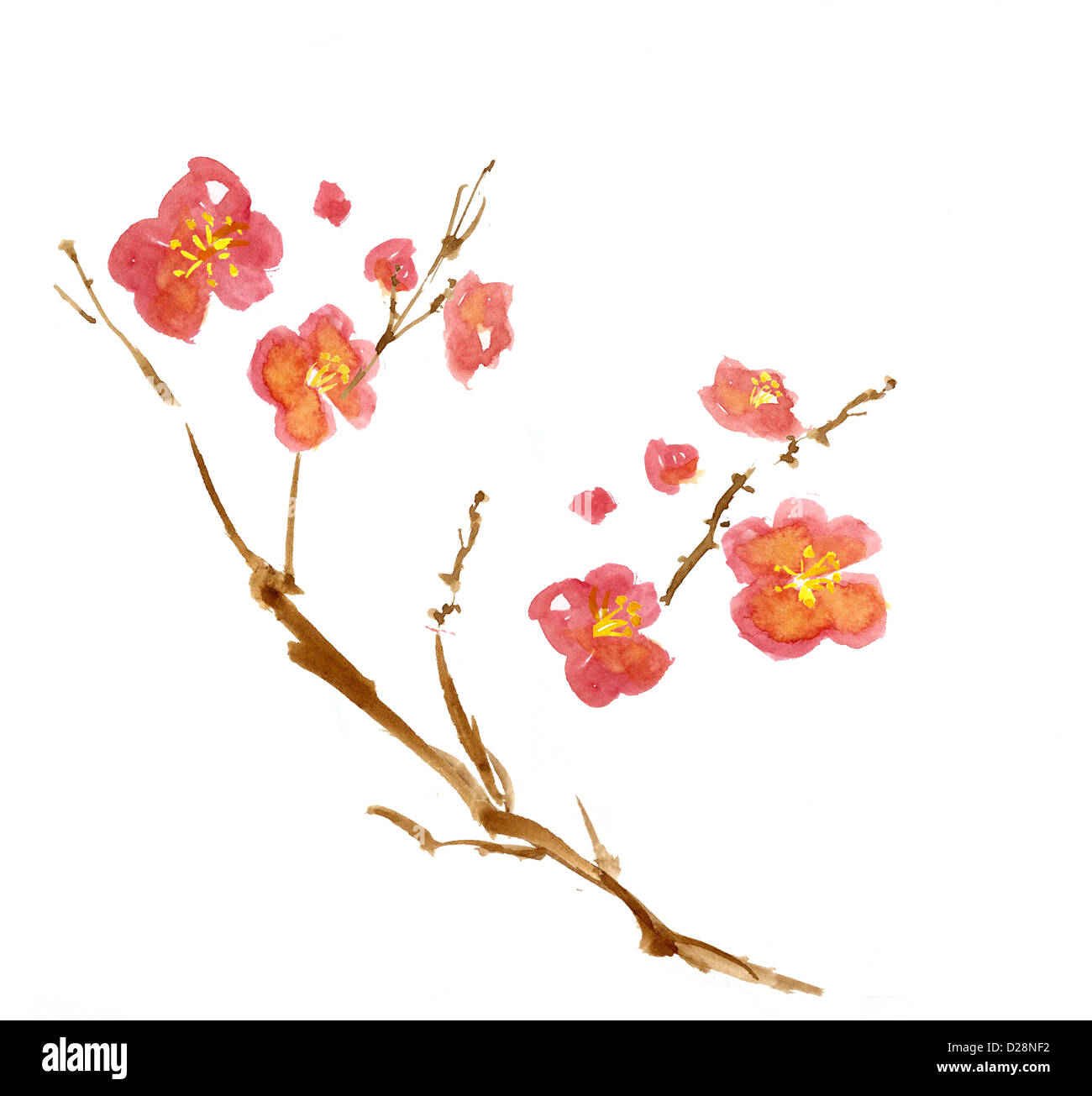 Brushstroke flowers Cut Out Stock Images & Pictures - Alamy