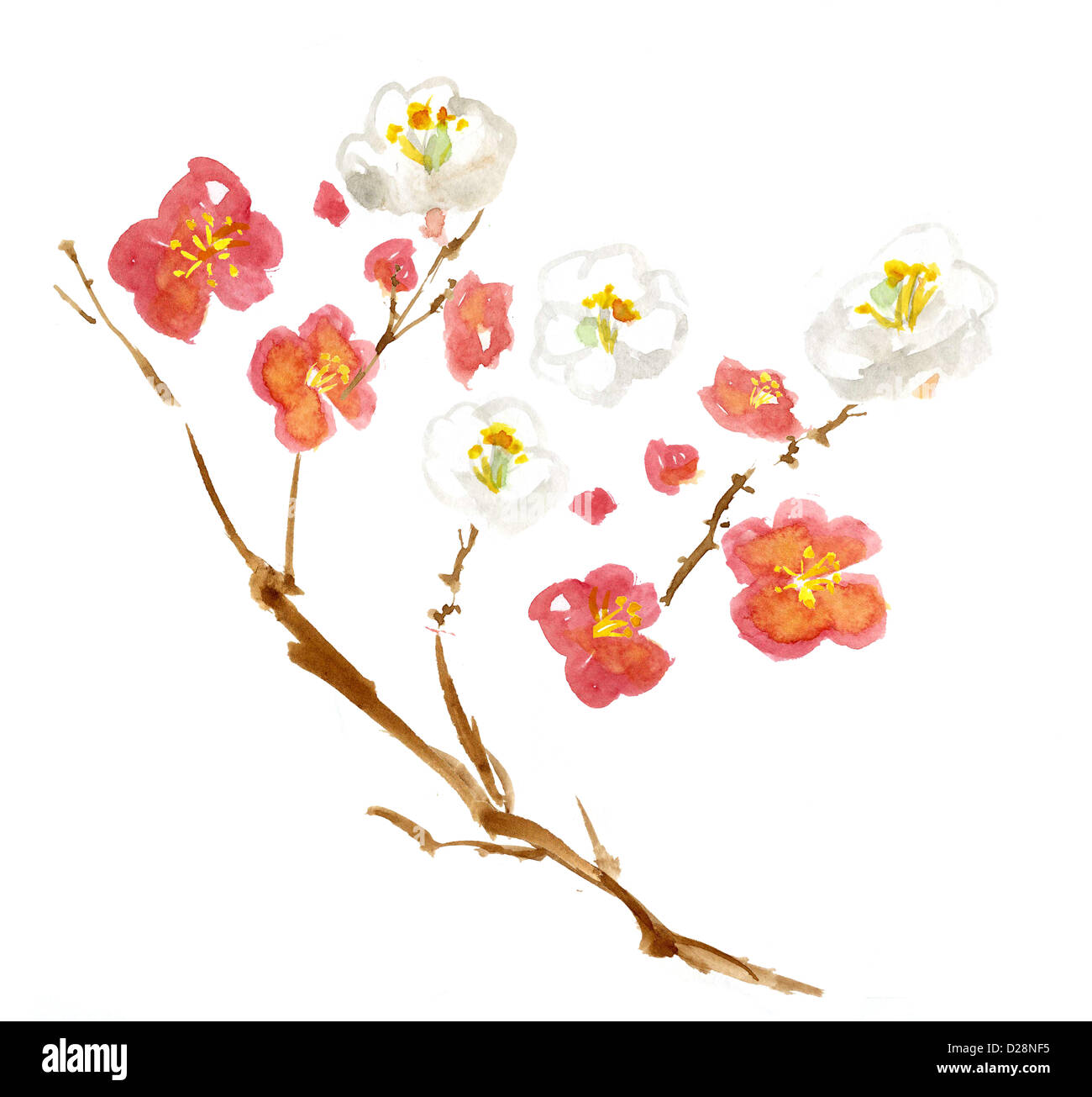 Brushstroke flowers Cut Out Stock Images & Pictures - Alamy