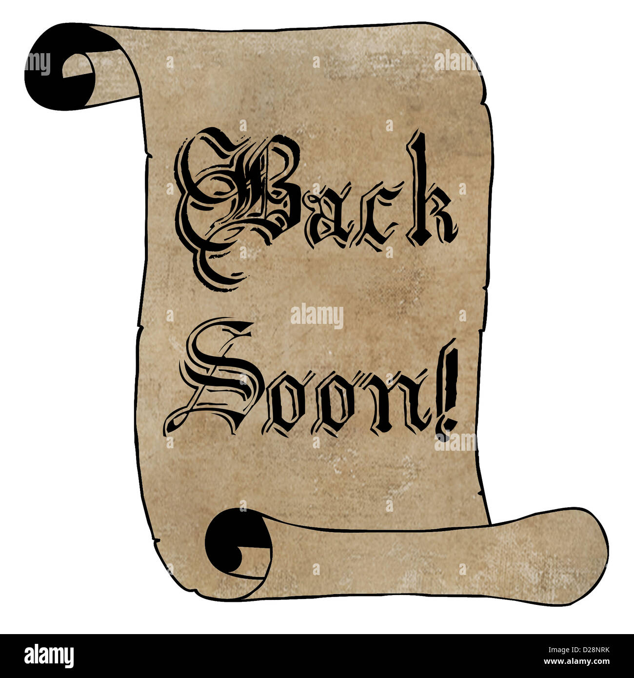 Come back soon sign Cut Out Stock Images & Pictures - Alamy