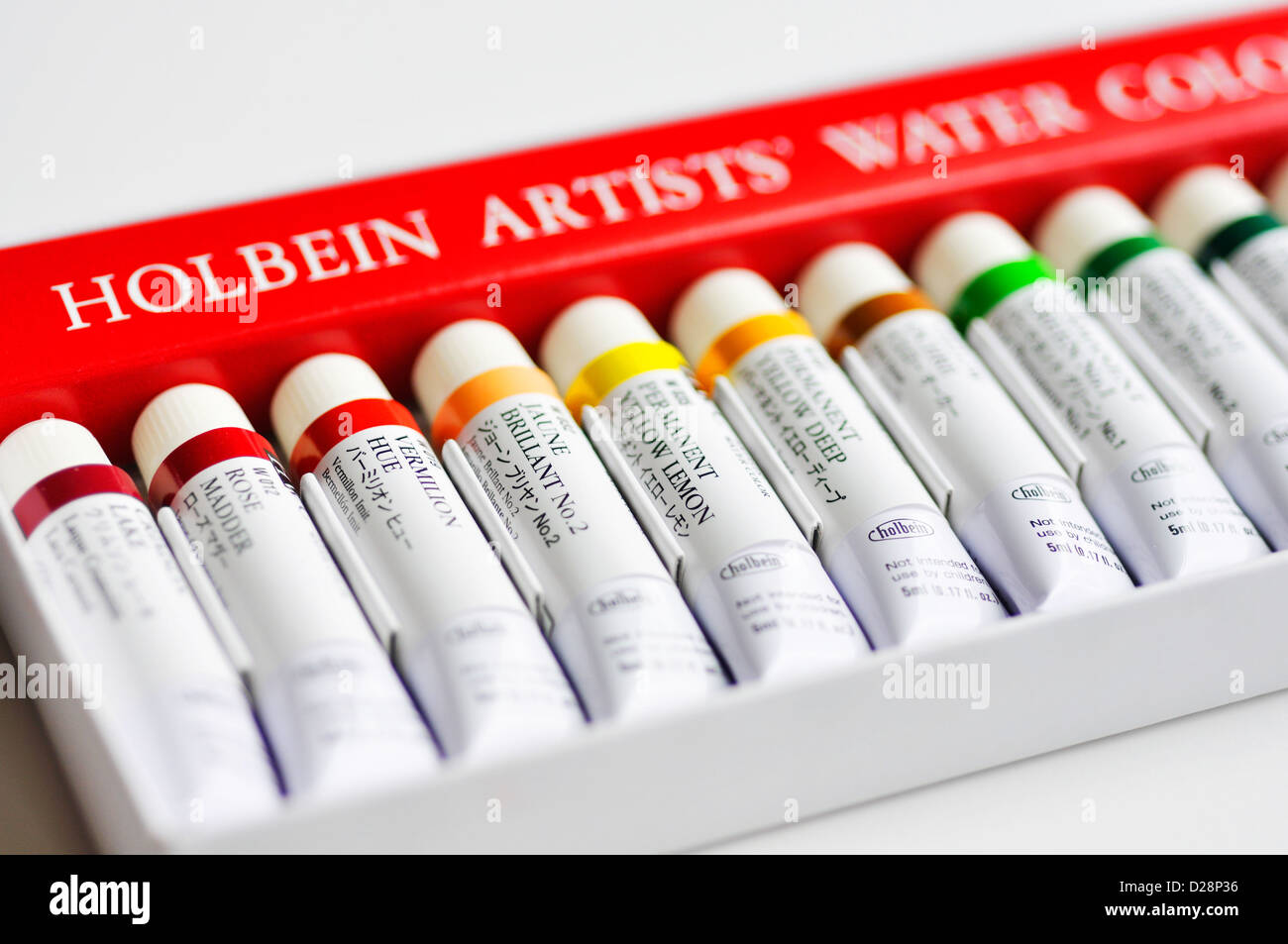 Holbein watercolor paint set Stock Photo - Alamy