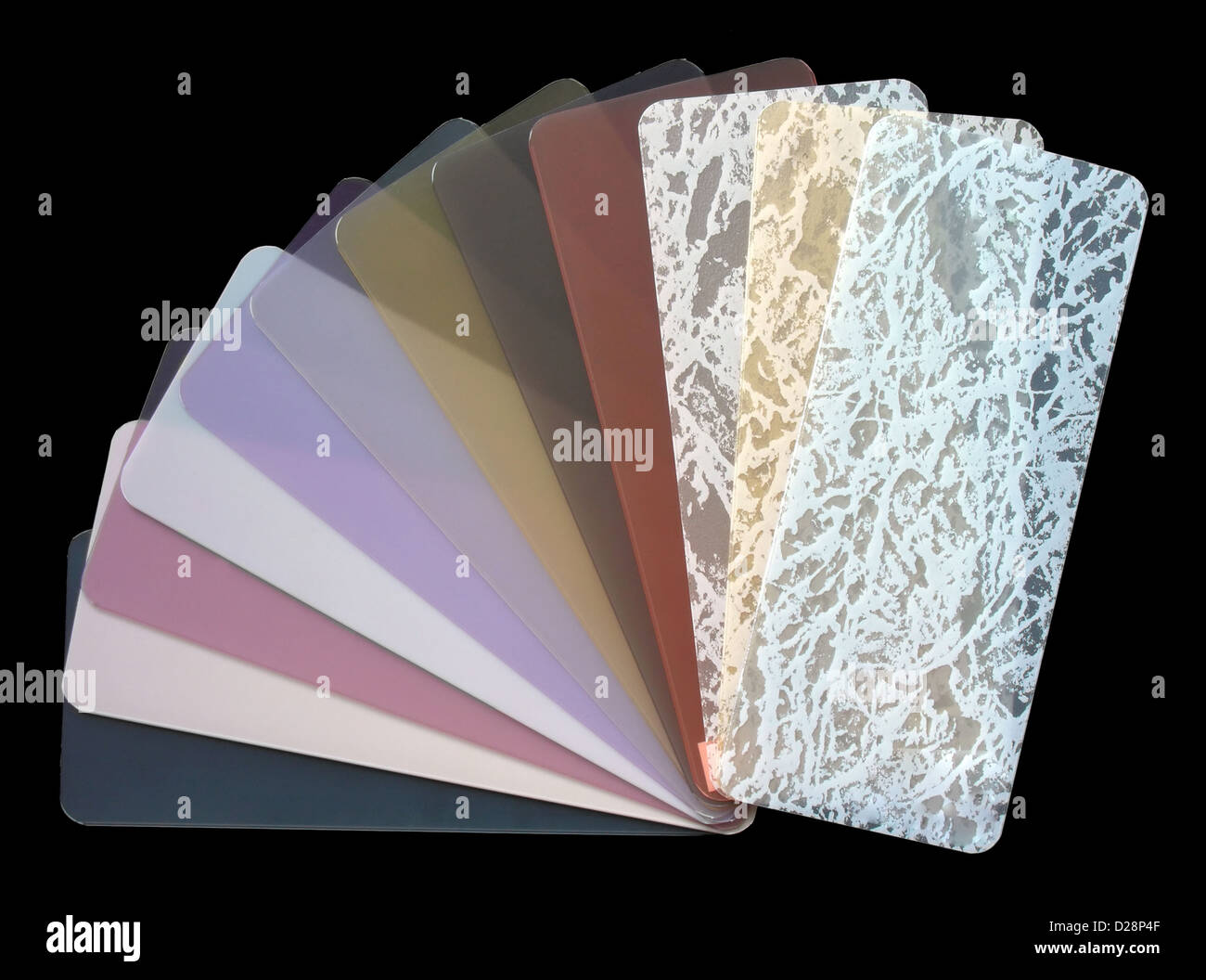 semi-transparent venetian blinds color chart Stock Photo - Alamy