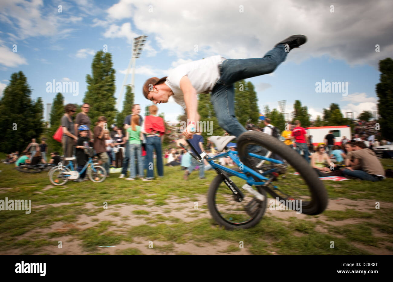 Berlin, Germany, in freestyle BMX rider in Mauerpark Stock Photo - Alamy