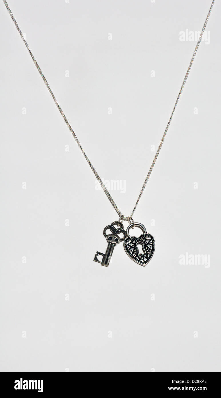 Chain and pendant - lock and key Stock Photo - Alamy