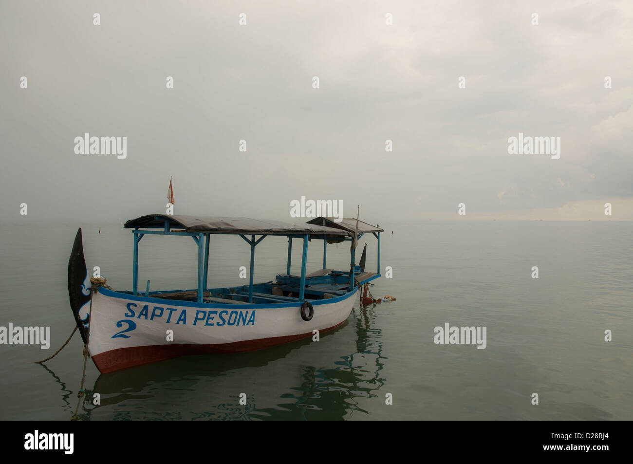 Traditional colorful Indonesian boat in Jepara, Java, Indonesia, Asia ...