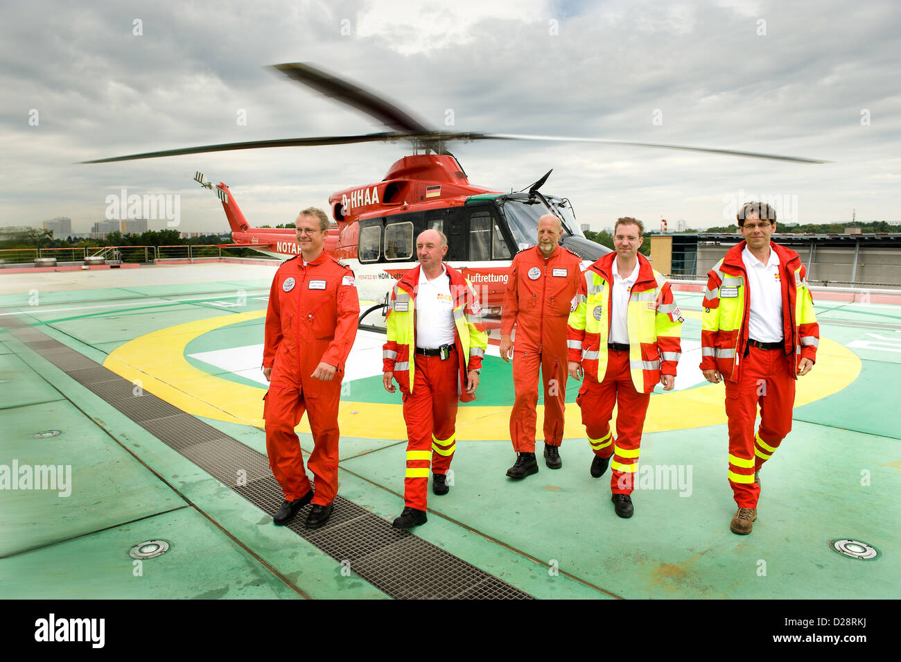 Berlin, Germany, the rescue team of the rescue helicopter Christoph ...