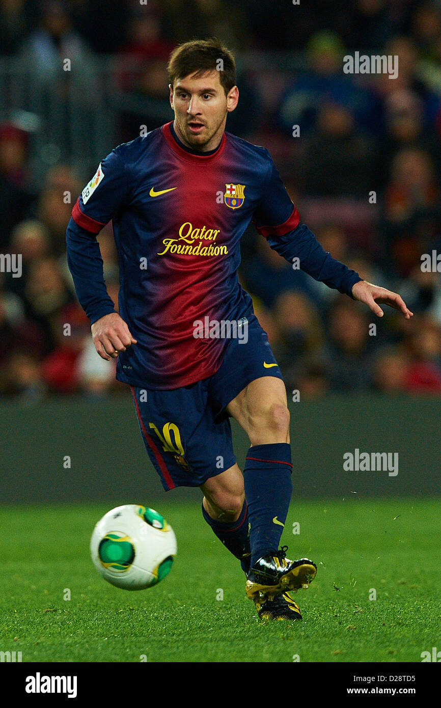 Barcelona, Spain. 16th January 2013. Lionel Messi (FC Barcelona ...