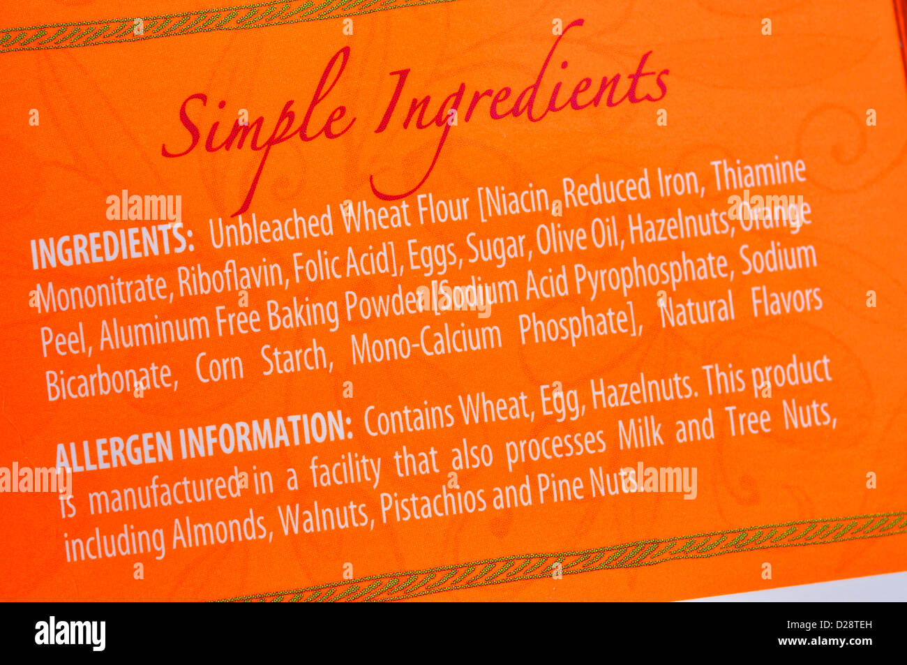 Warning about allergy ingredients hi-res stock photography and images ...