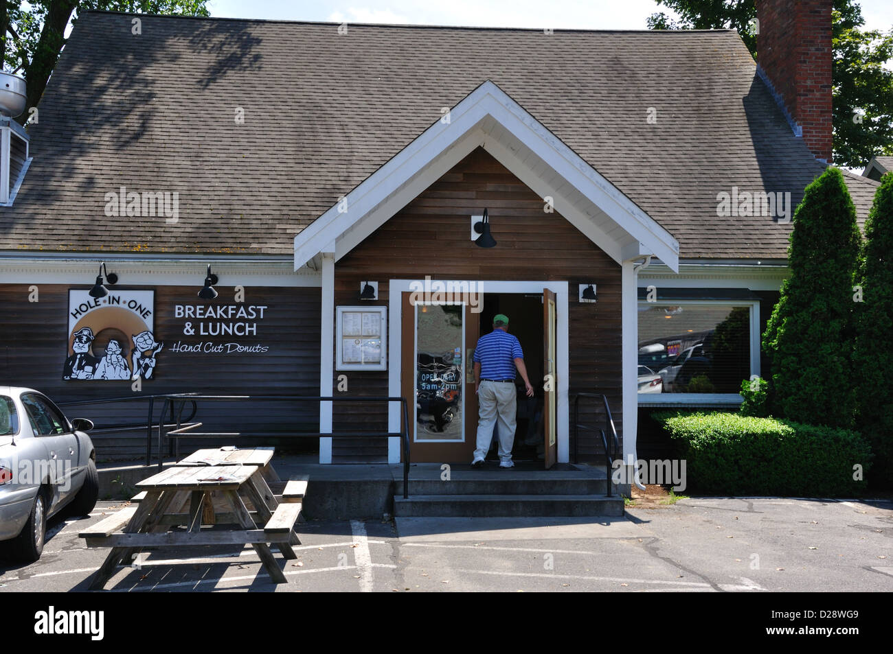 "Hole In One Donut" donut shop, Eastham, Cape Cod, Massachusetts, USA ...