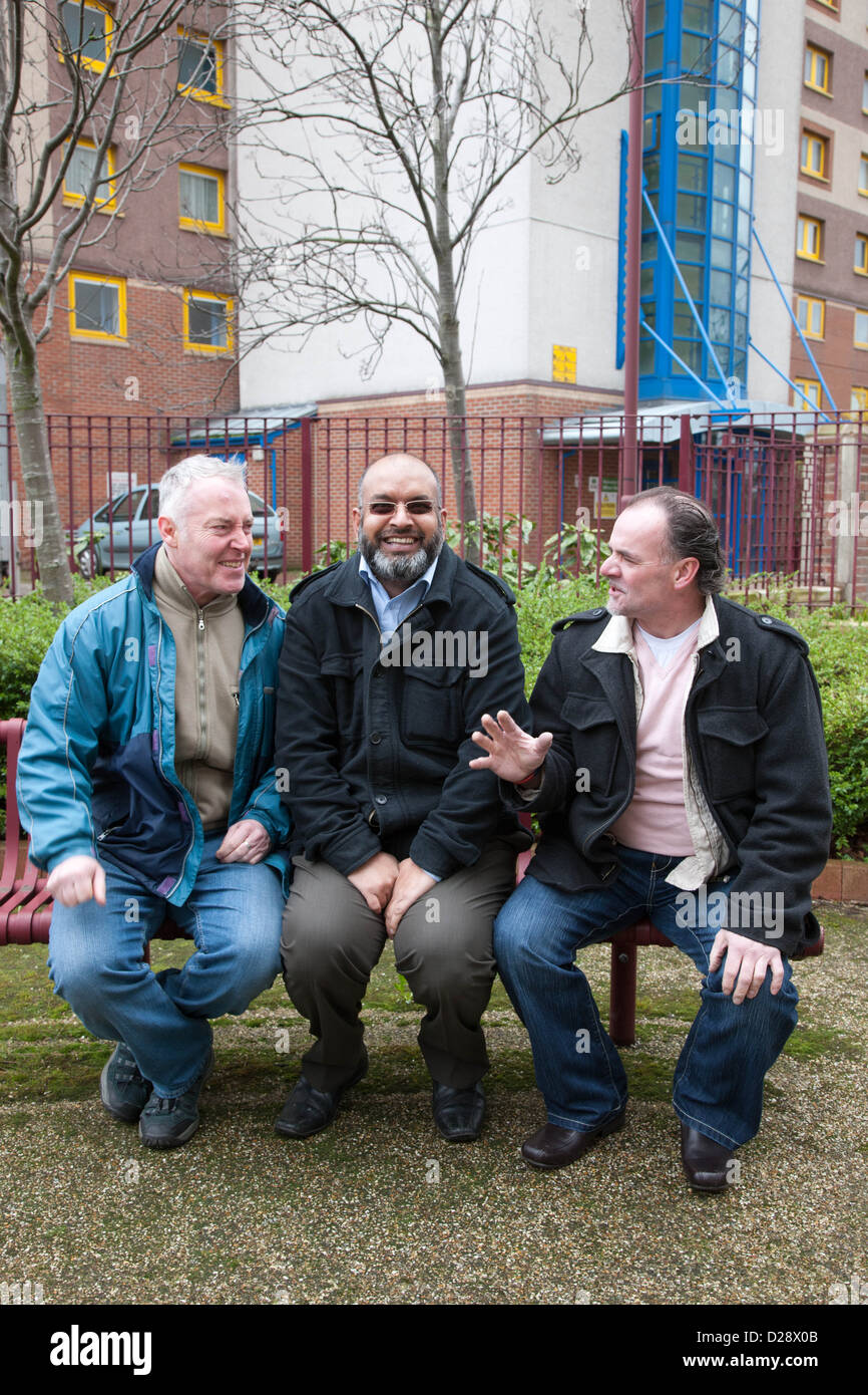 Group of people talking block of flats hi-res stock photography and ...