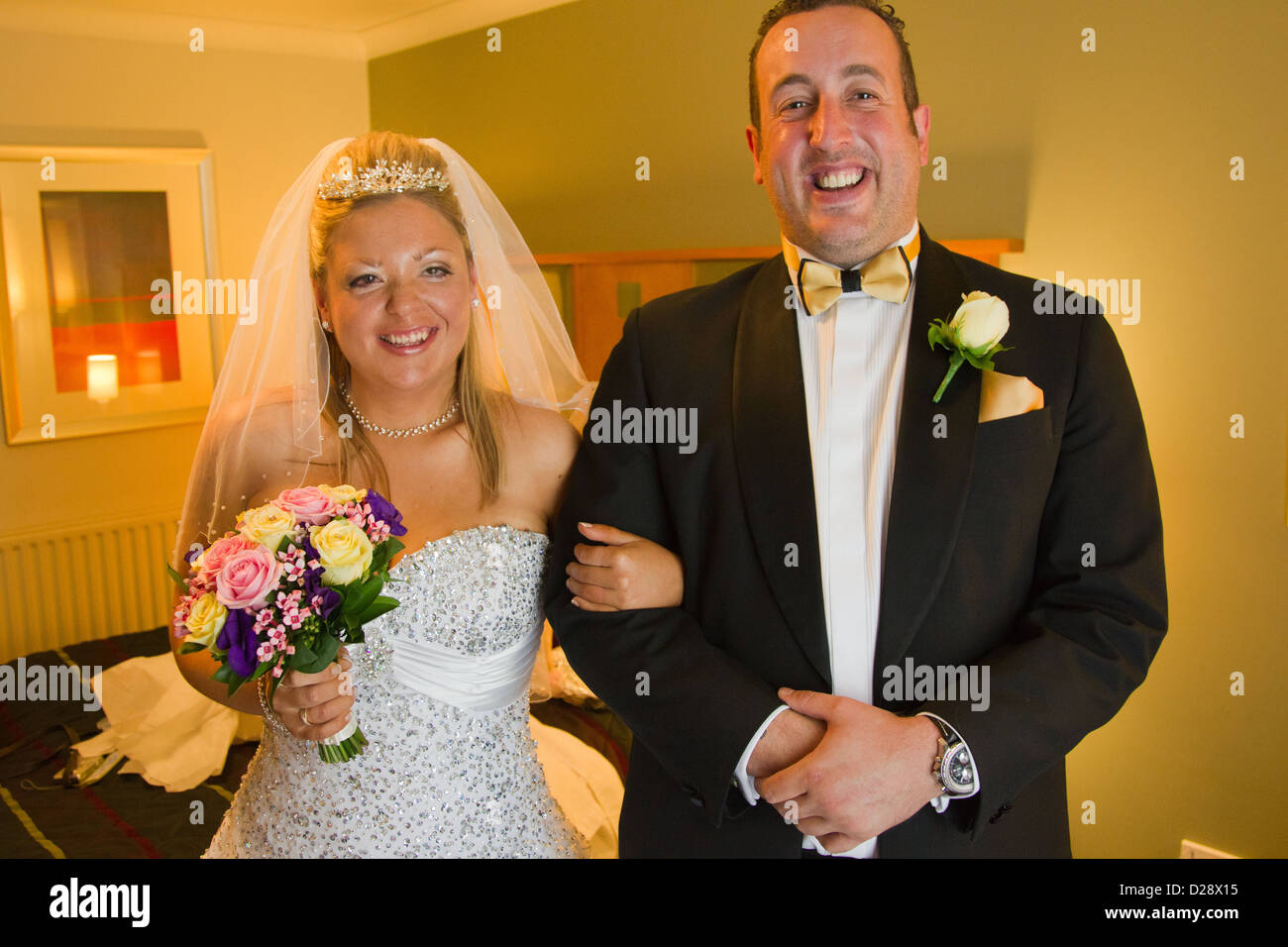 Visually impaired bride with her brother before the ceremony Stock ...