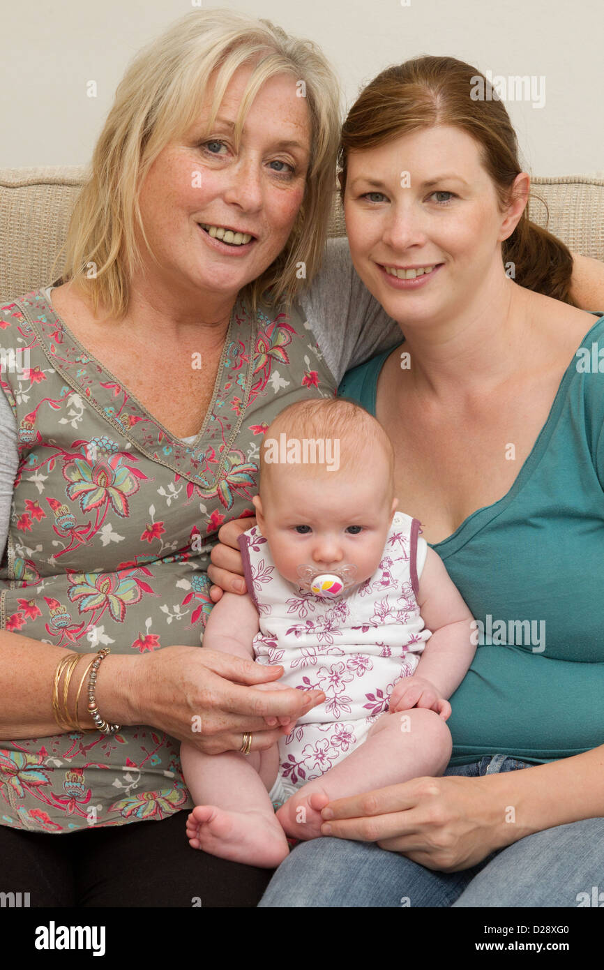Three generations of a family Stock Photo - Alamy