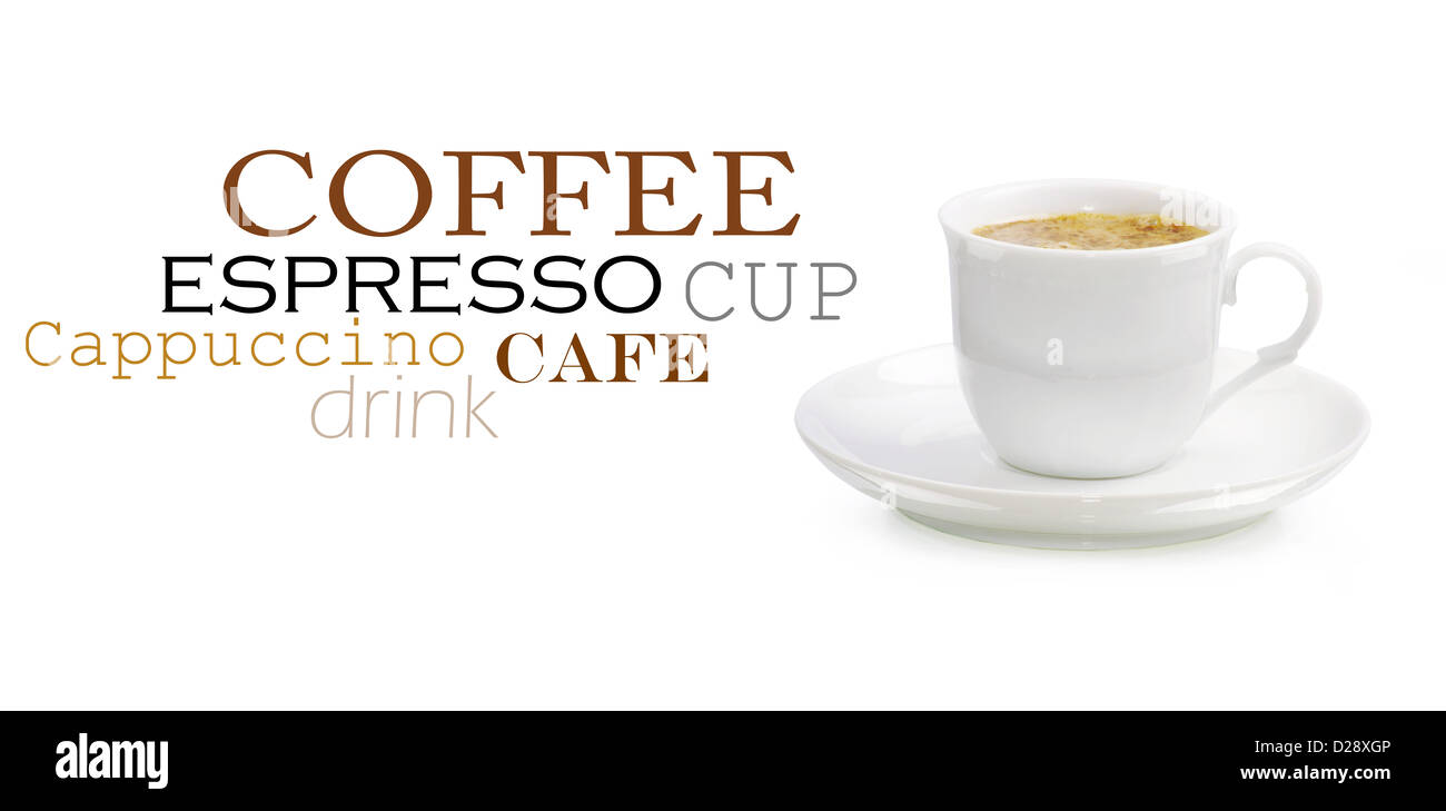 Coffee cup on white background Stock Photo - Alamy