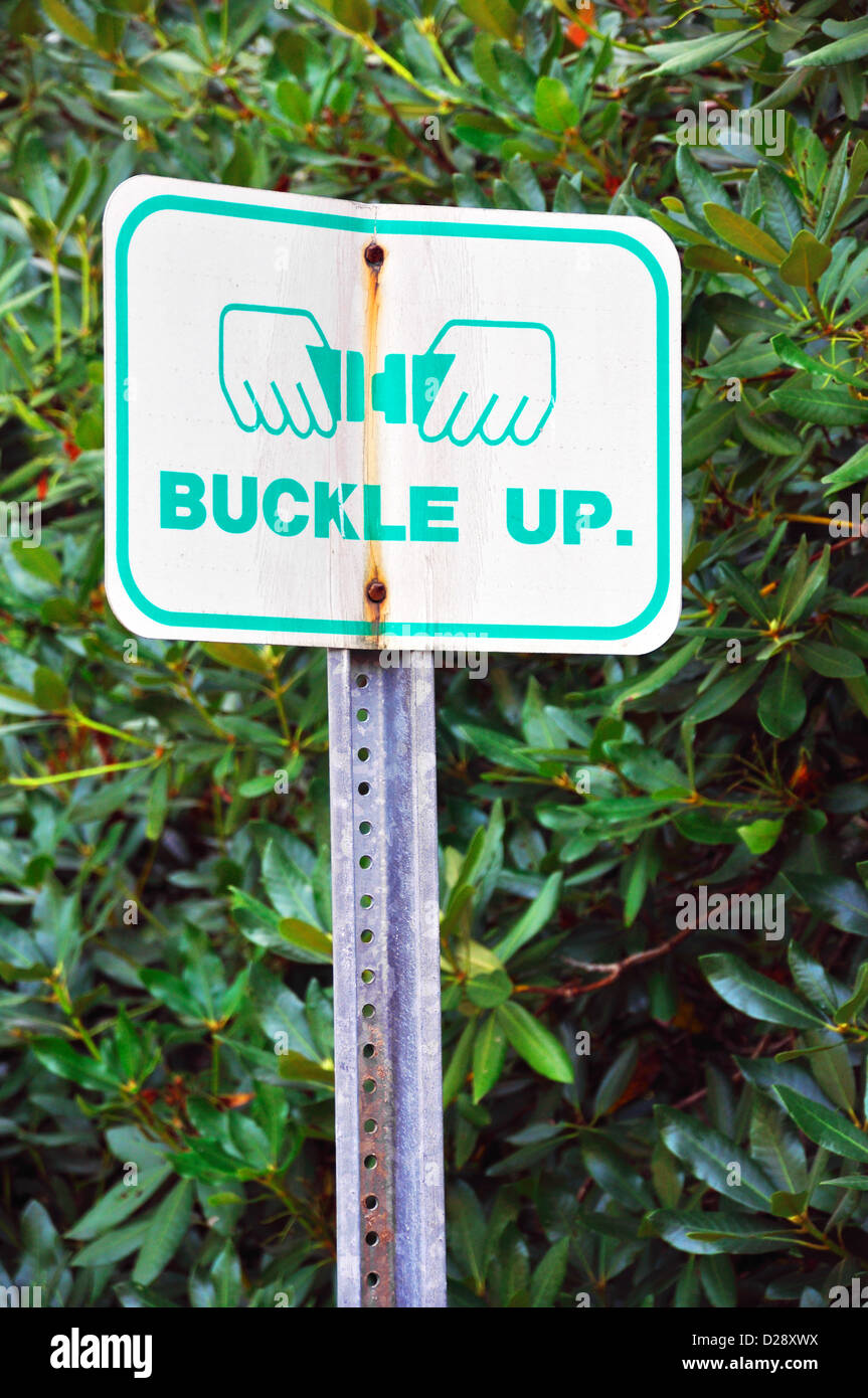 Buckle up sign hi-res stock photography and images - Alamy