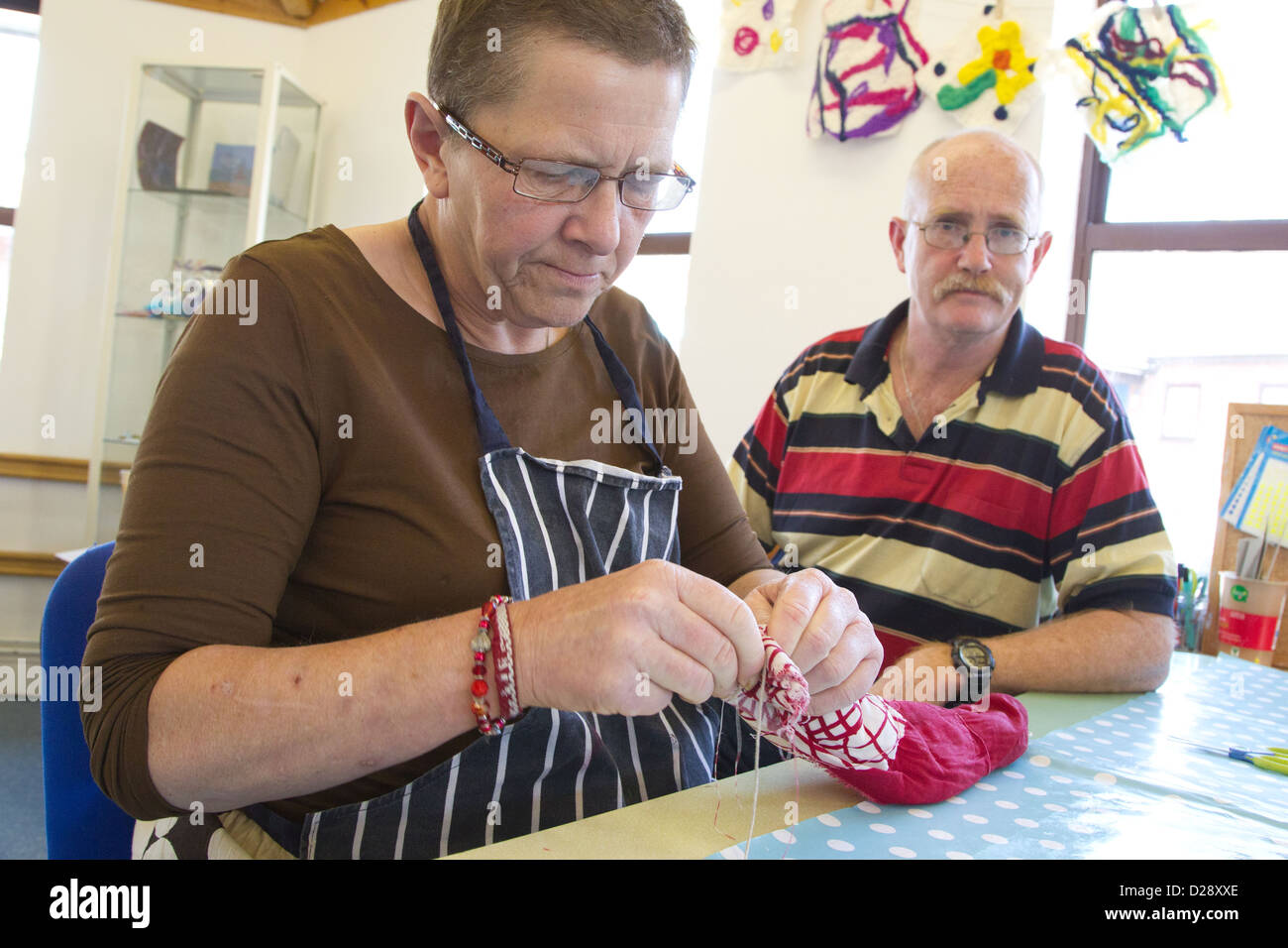 Felt making class for people with a visual impairment - untying felt ...
