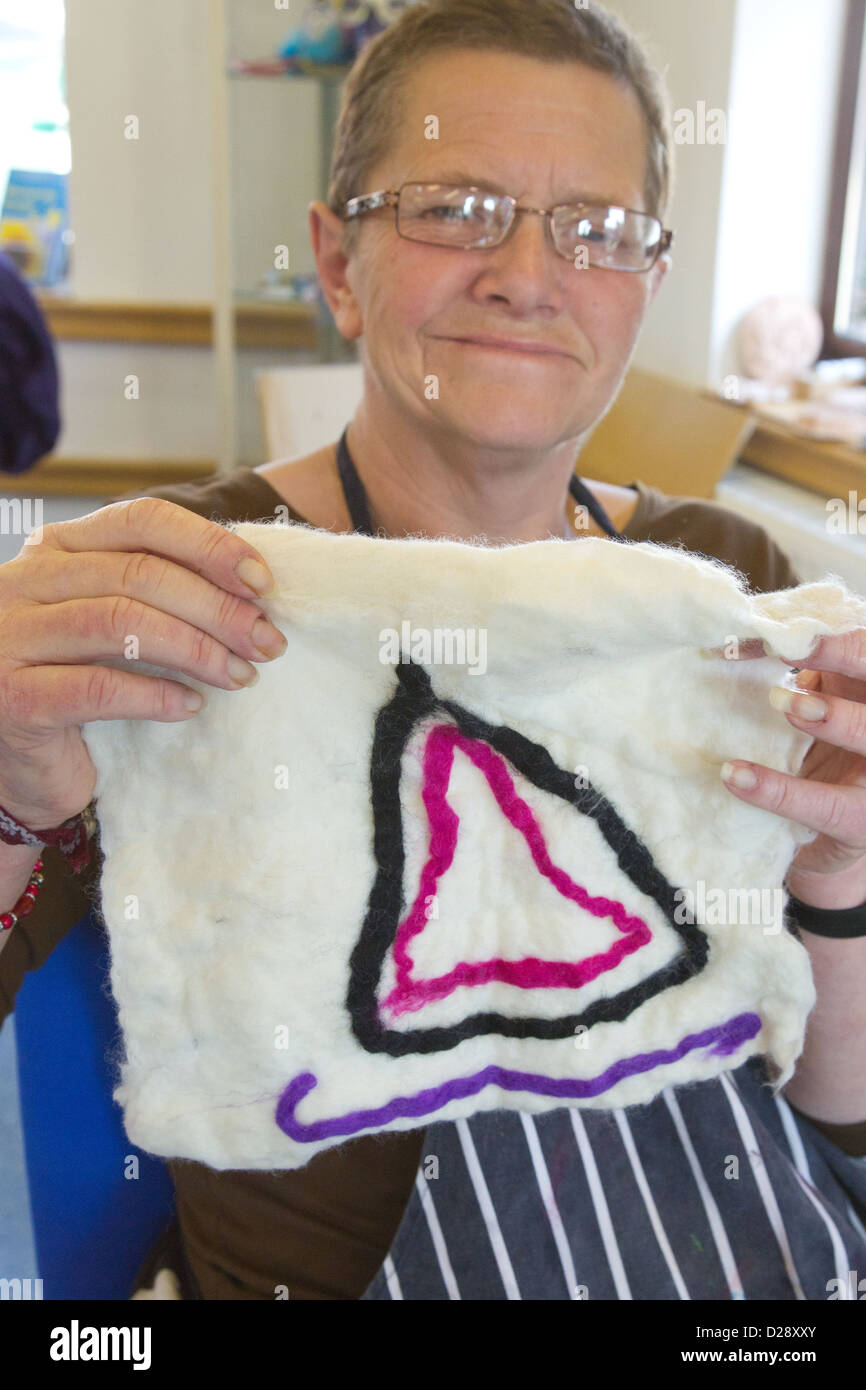 Felt making class for people with a visual impairment - showing felted ...