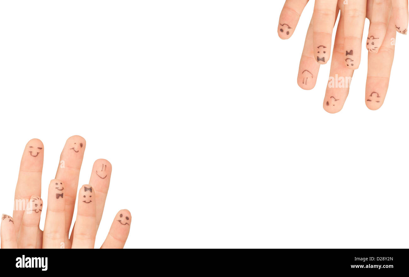 Fingers Smile, with a space for Your text, isolated on white background ...