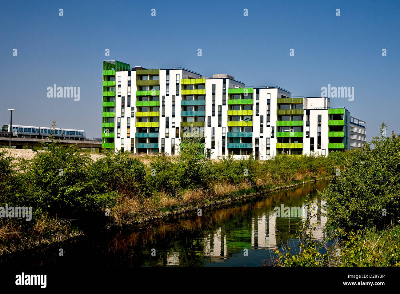 Colourful high-rise block Stock Photo - Alamy