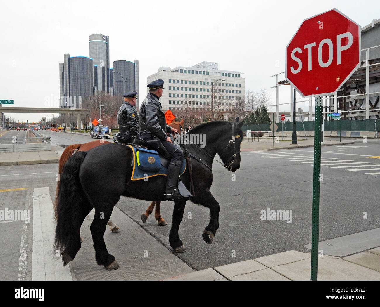 Detroit mounted police hi-res stock photography and images - Alamy