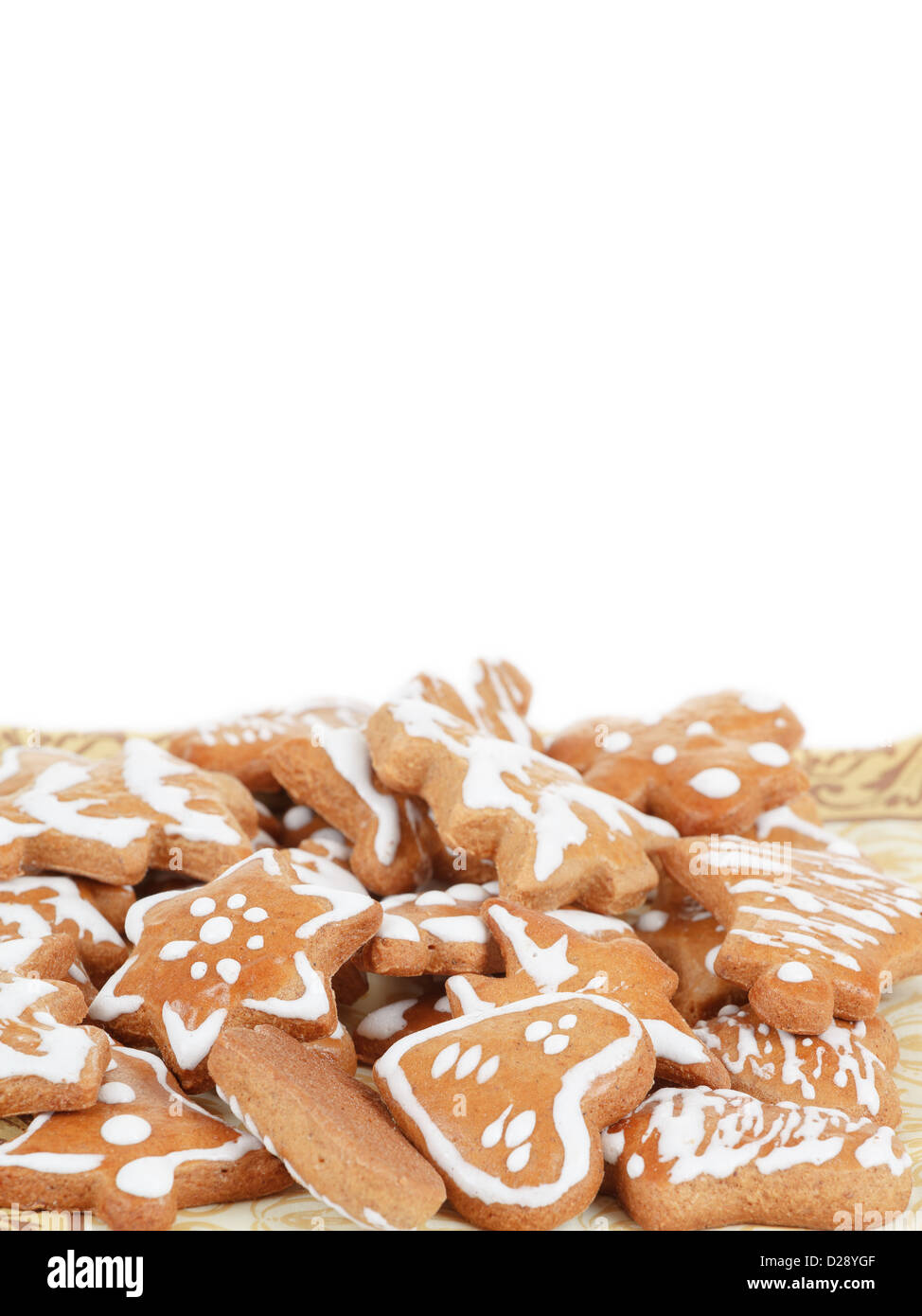 homemade christmas gingerbreads on white background Stock Photo - Alamy