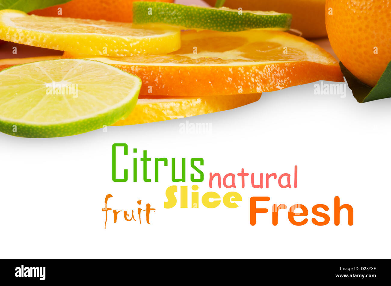 Citrus sliced fruit isolated on white Stock Photo - Alamy