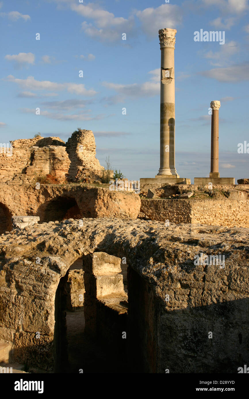 Tunisia, Carthage. Ancient Carthagen And Roman Ruins Near Tunis Stock ...