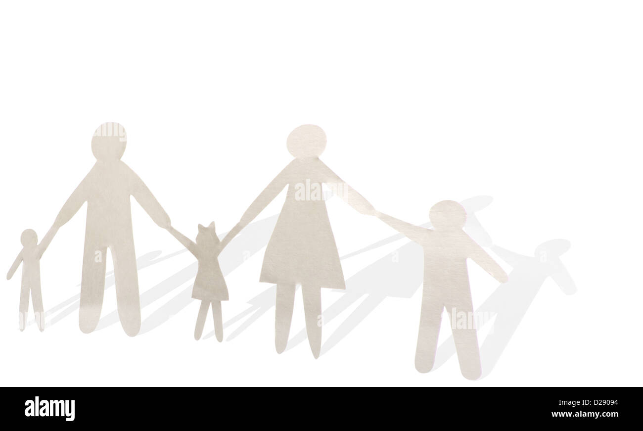 Silhouette family paper Cut Out Stock Images & Pictures - Alamy