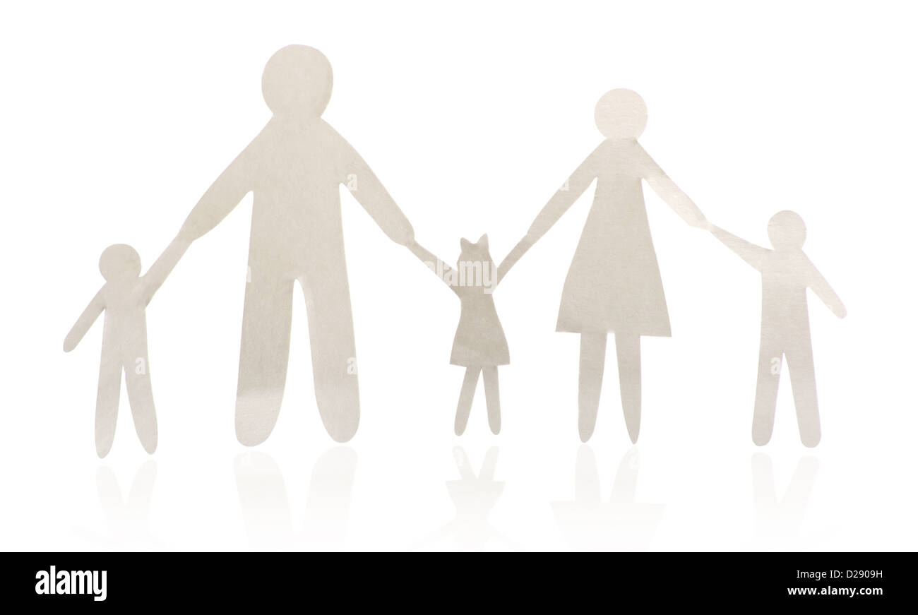 Family paper chain Cut Out Stock Images & Pictures - Alamy