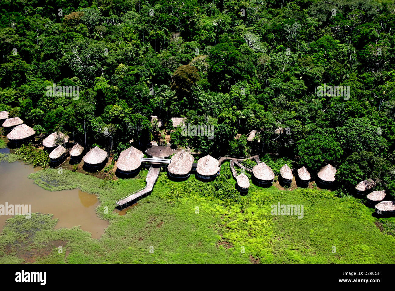 Ecuador. Aerial View Of Kapawi Ecolodge Stock Photo - Alamy