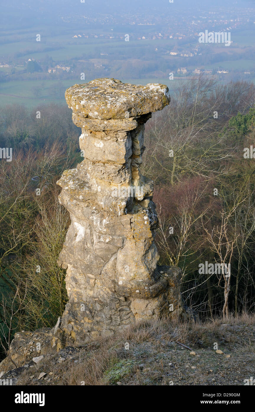 Devil's Chimney, Leckhampton Hill Limestone pillar overlooking ...