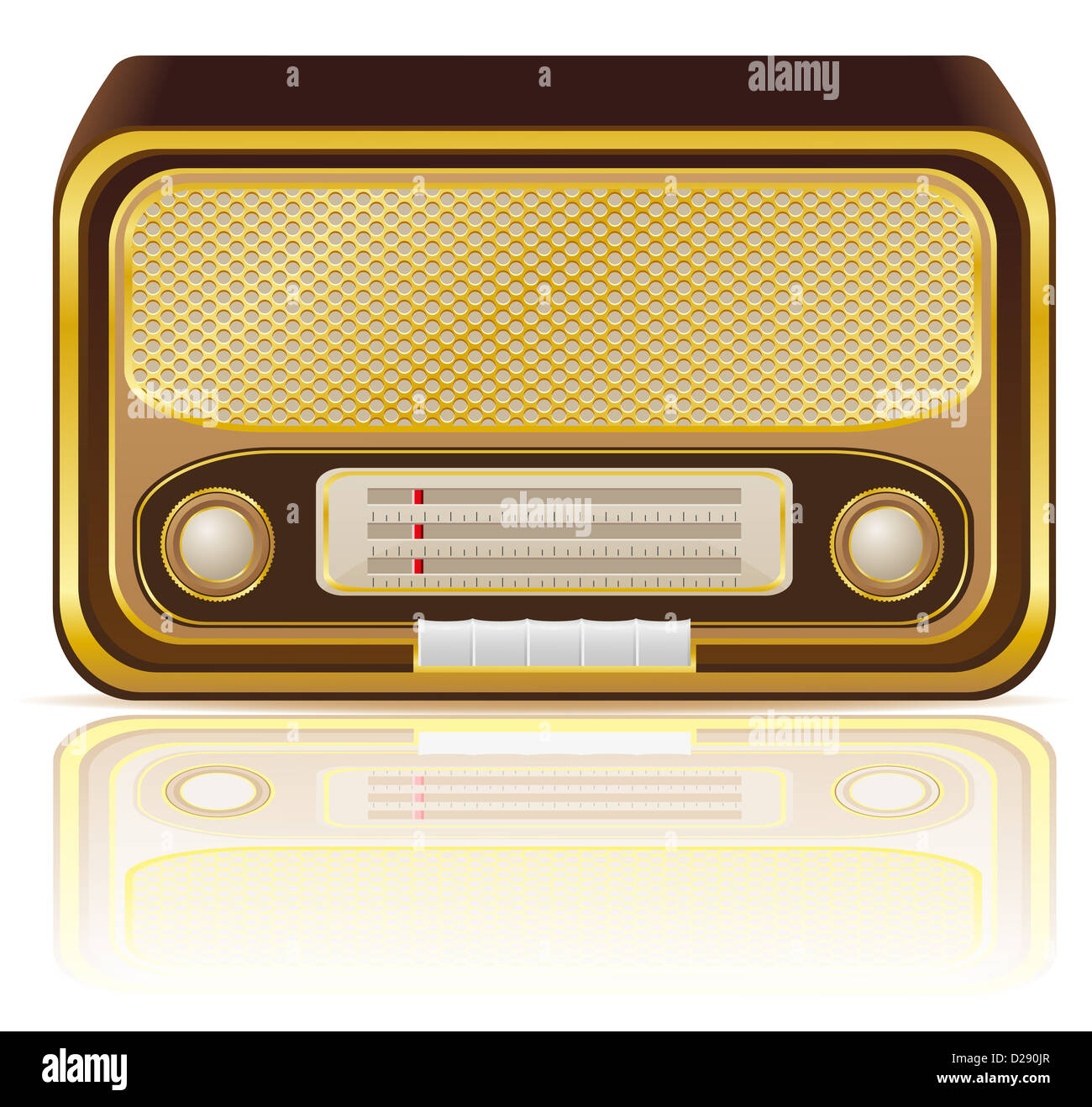 retro radio illustration isolated on white background Stock Photo - Alamy