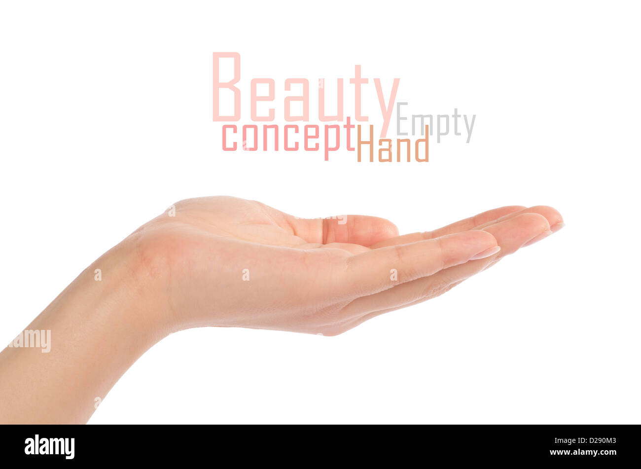 Close-up of beautiful woman's hand, palm up. Isolated on white ...
