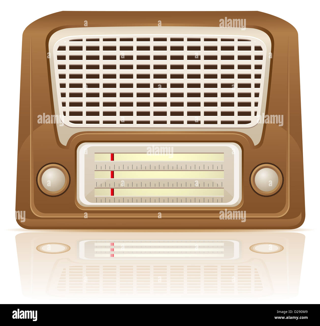 retro radio illustration isolated on white background Stock Photo - Alamy