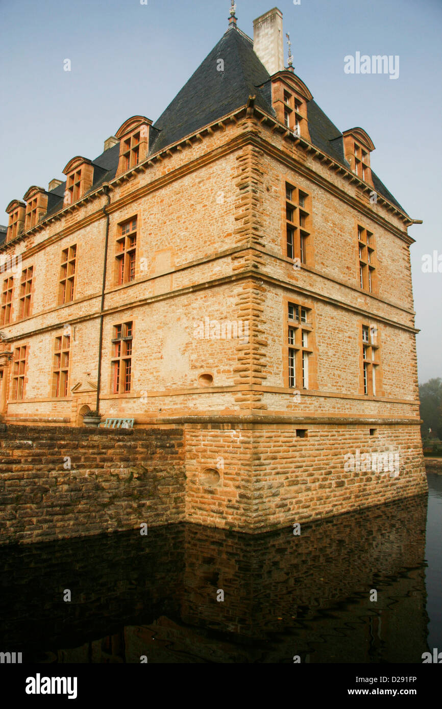 France, Cormatin Castle With Moat Stock Photo - Alamy