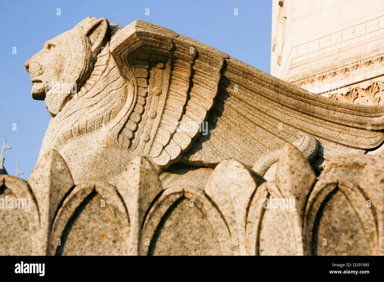 France, Lyon, Lion Of Basilica De Notre Dame De Fourviere Stock Photo ...