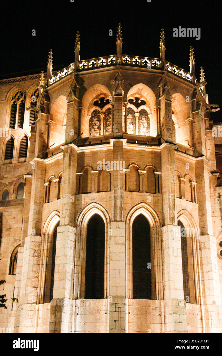 France, Old Lyon At Night Stock Photo - Alamy