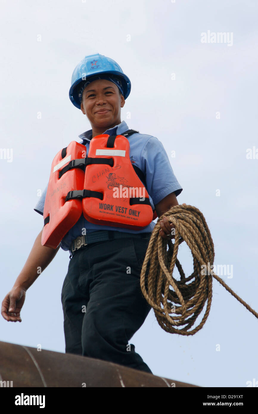 Panama, Canal Worker Stock Photo - Alamy
