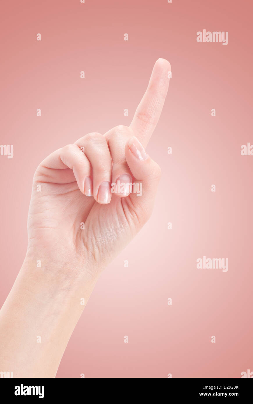 Hand with index finger, isolated on a beautiful background Stock Photo ...