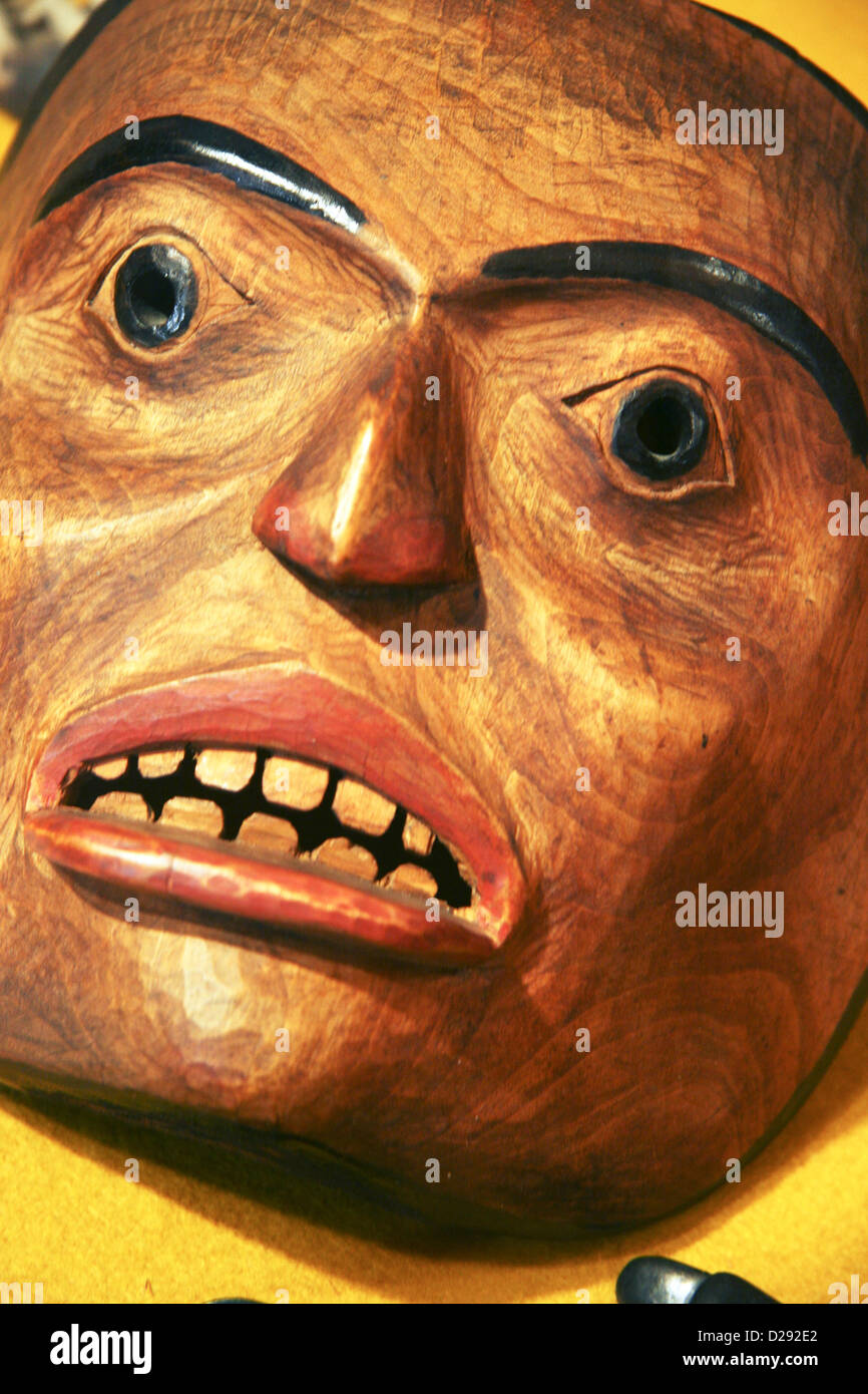 Aboriginal wooden mask museum northern bc in hi-res stock photography ...