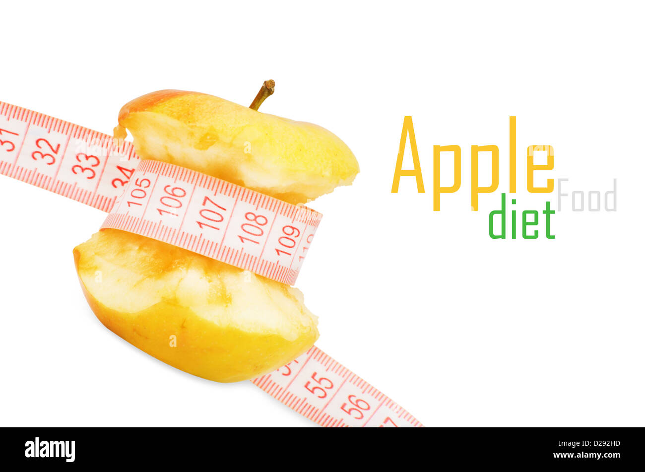 Apple with measurement isolated on white Stock Photo - Alamy