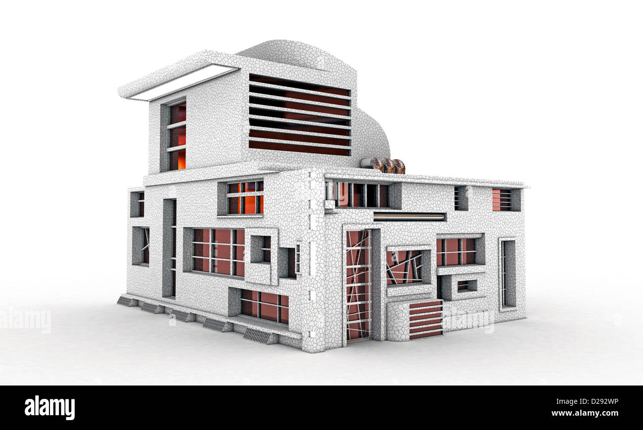modern house isolated on white background Stock Photo - Alamy