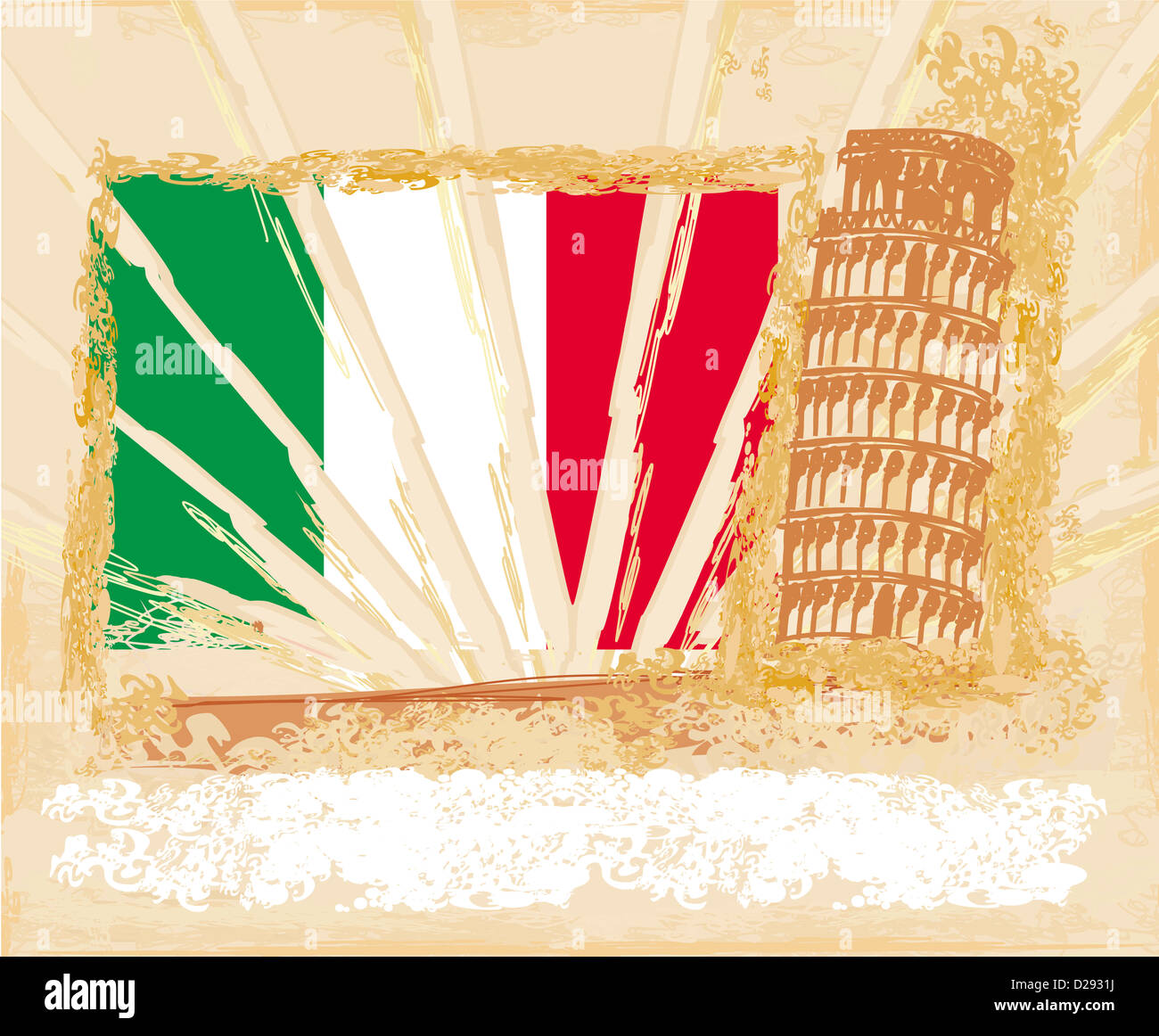 vector pisa tower grunge background Stock Photo - Alamy