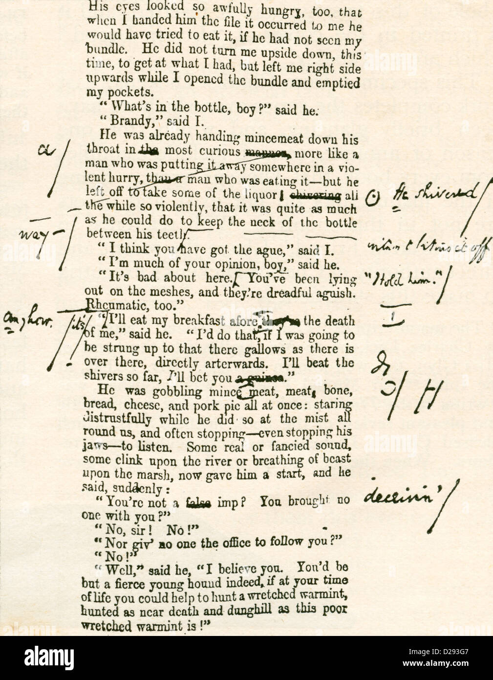 Page proof from Great Expectations, showing Charles Dickens's hand ...