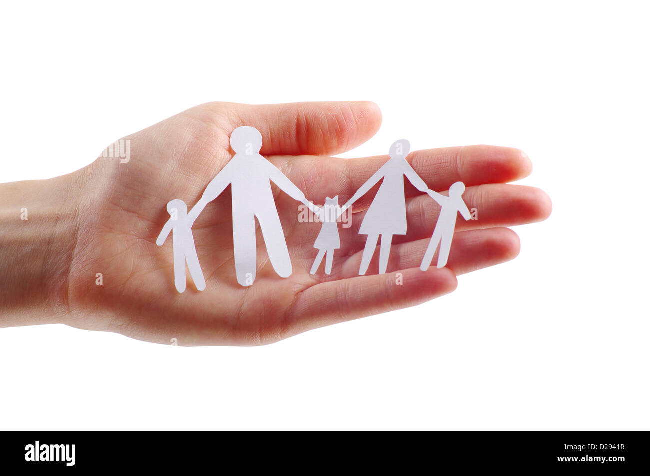 paper family in hands Stock Photo - Alamy