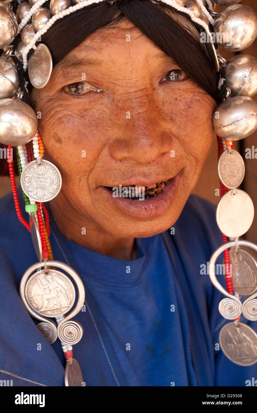 Akha tribe woman Mae Salong, Chiang Rai, Thailand, Asia Stock Photo - Alamy