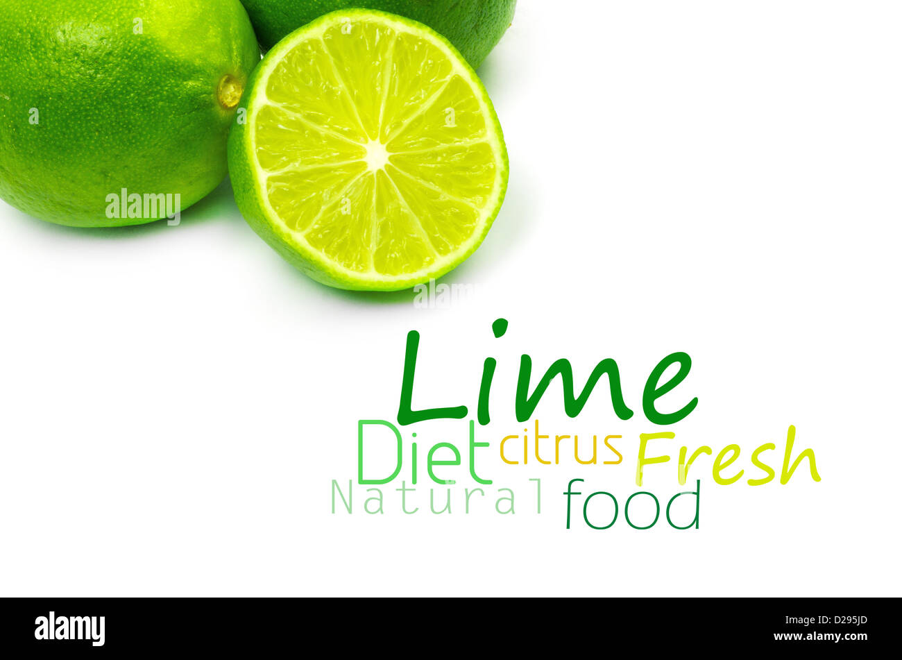 Fresh ripe lime. Isolated on white background Stock Photo - Alamy