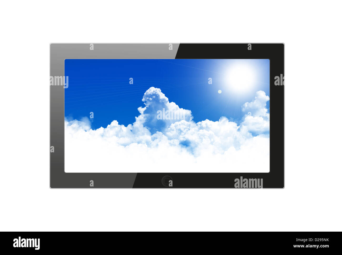 Black generic tablet pc on white background Stock Photo - Alamy
