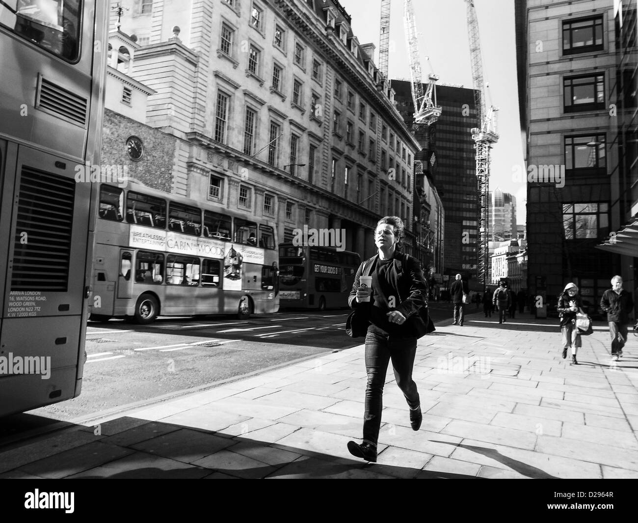 Catching bus Black and White Stock Photos & Images - Alamy