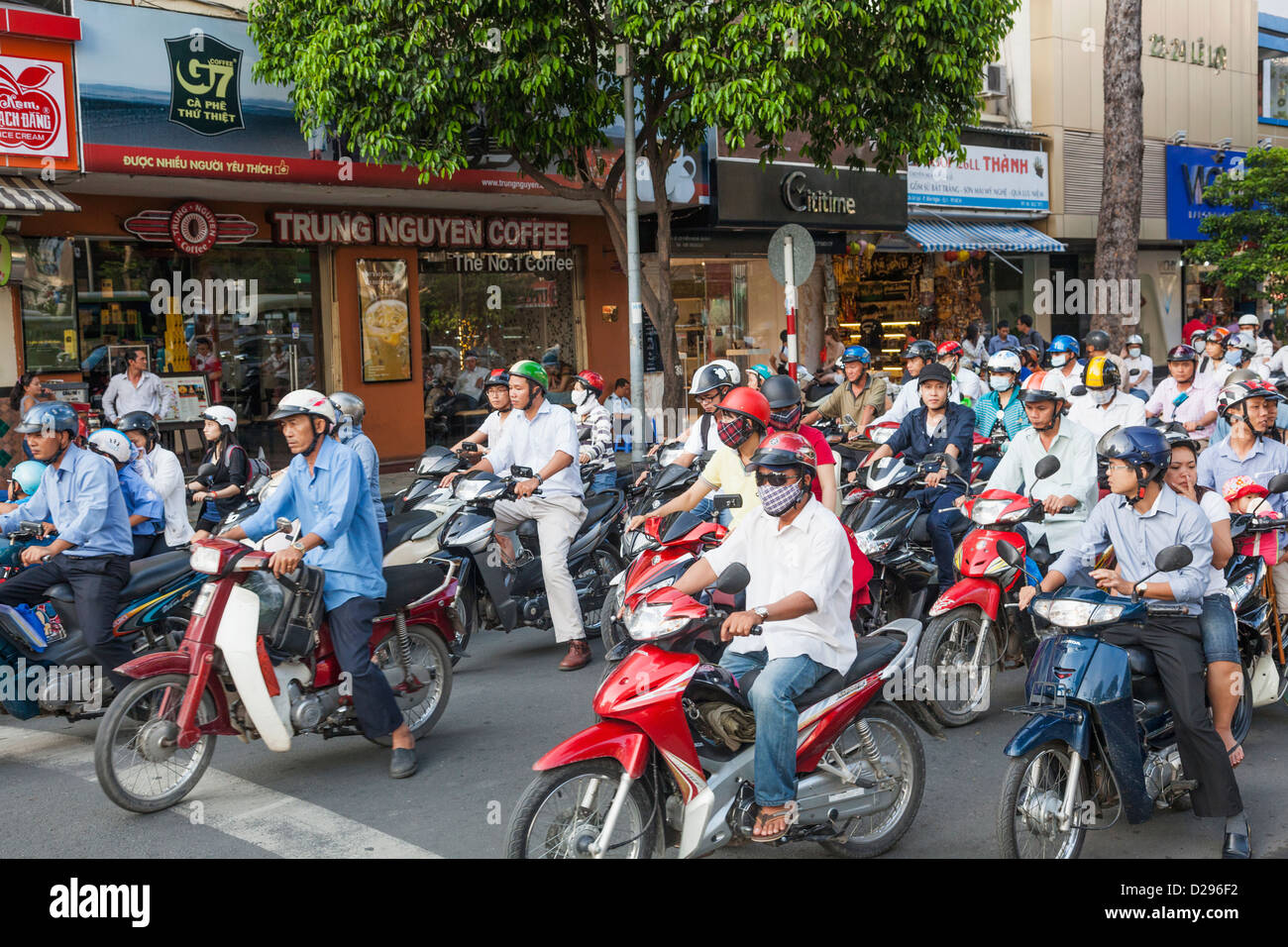 Vietnam, Ho Chi Minh City, Motorbike Traffic Stock Photo - Alamy