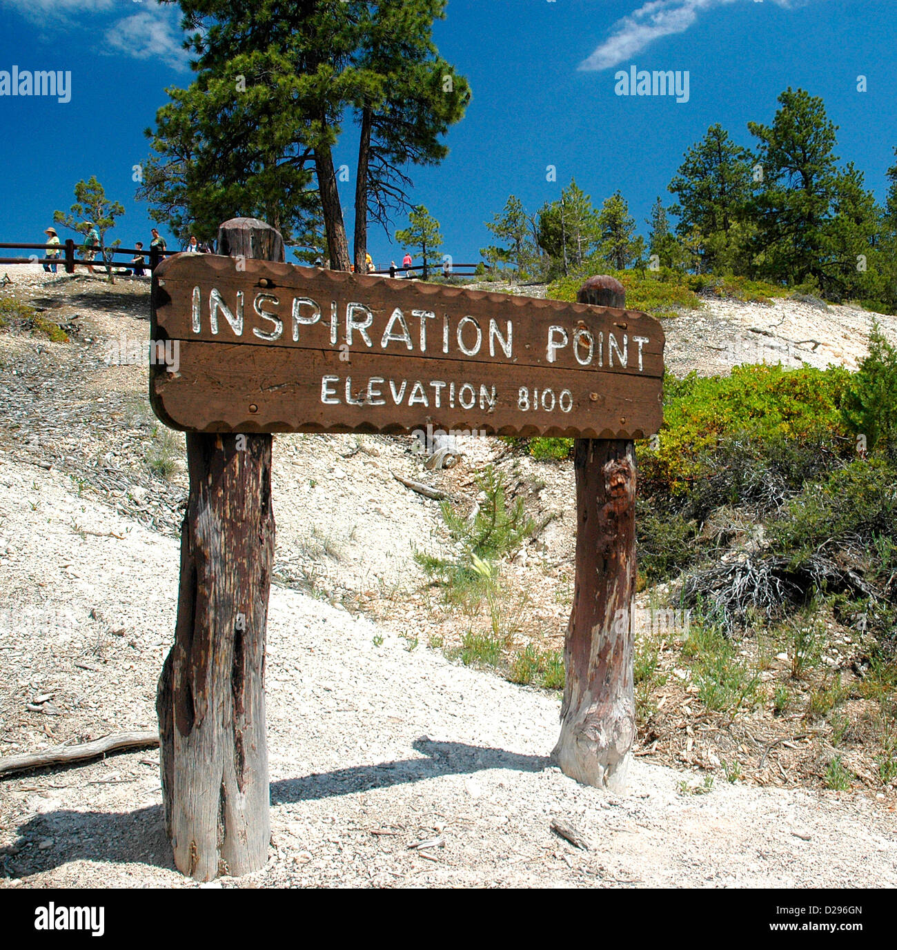 Inspiration Point Sign, Bryce Canyo Stock Photo - Alamy
