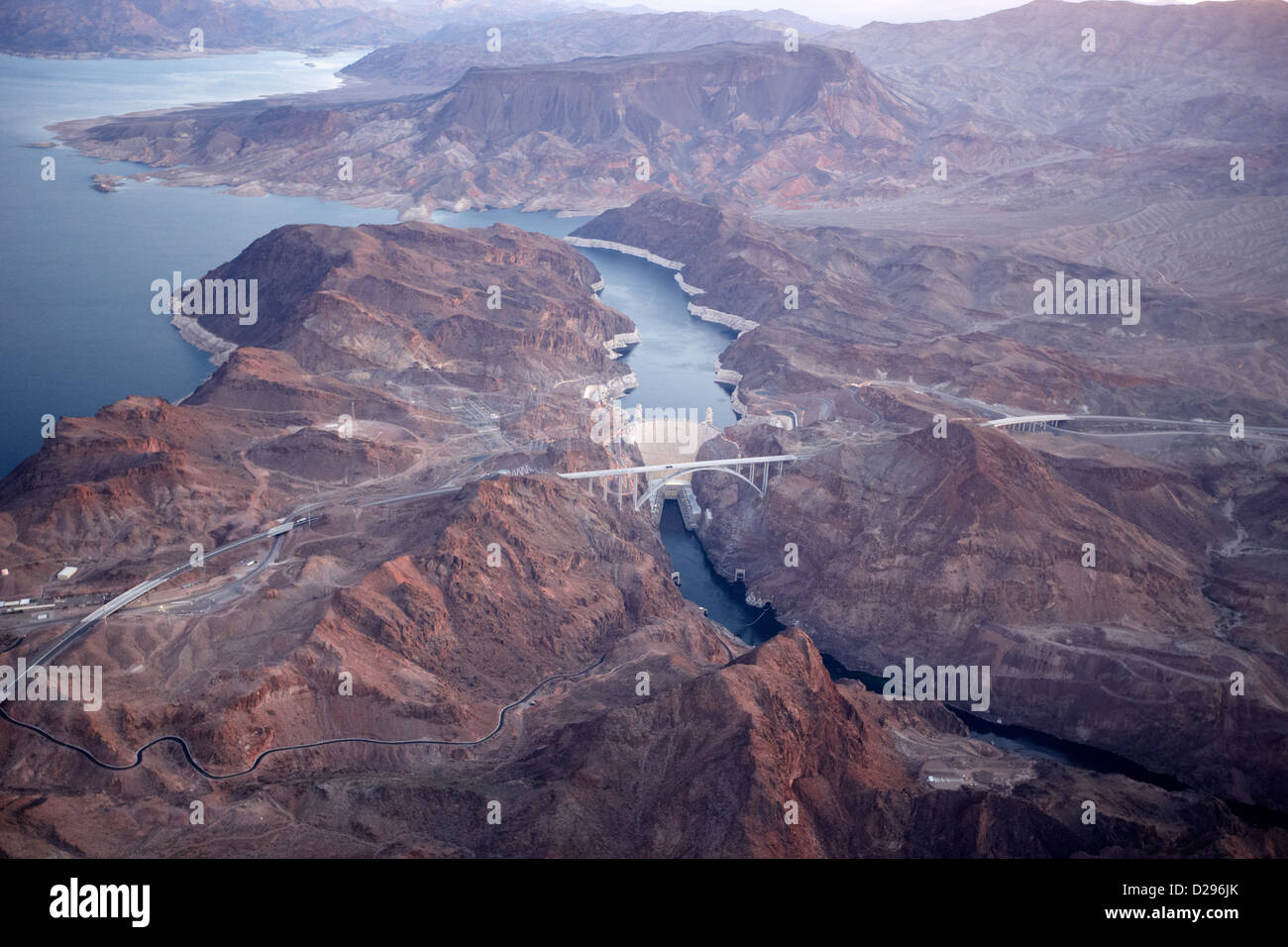 flying over the hoover dam and the arizona Nevada border on the ...